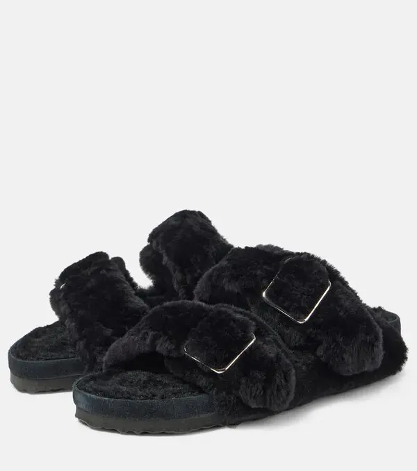 BIRKENSTOCK Arizona Shearling Sandals - Black