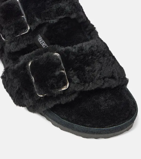 BIRKENSTOCK Arizona Shearling Sandals - Black
