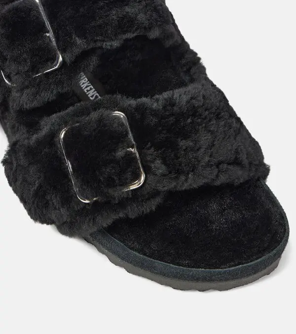 BIRKENSTOCK Arizona Shearling Sandals - Black