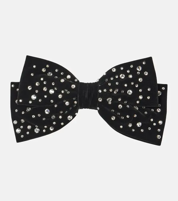JENNIFER BEHR Loren Crystal-embellished Bow Barrette - Black