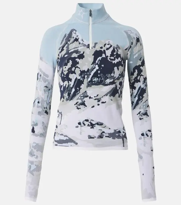 Perfect Moment Jacquard Half-zip Ski Top - Multicoloured