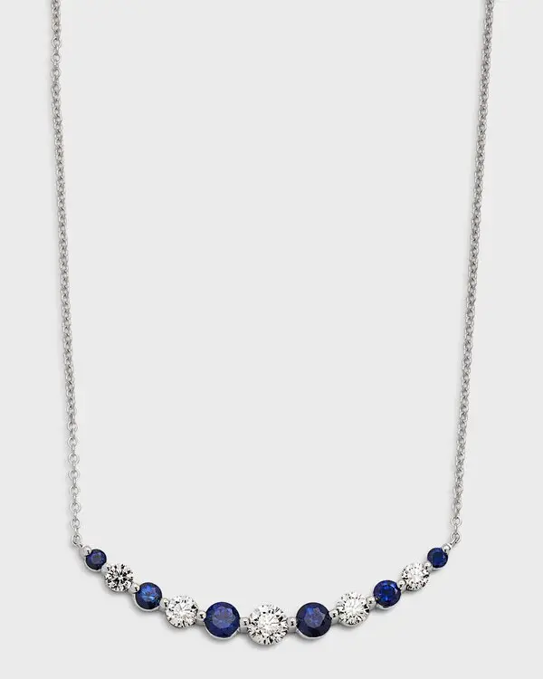 Neiman Marcus 18k White Gold And Diamond Necklace - Sapphire