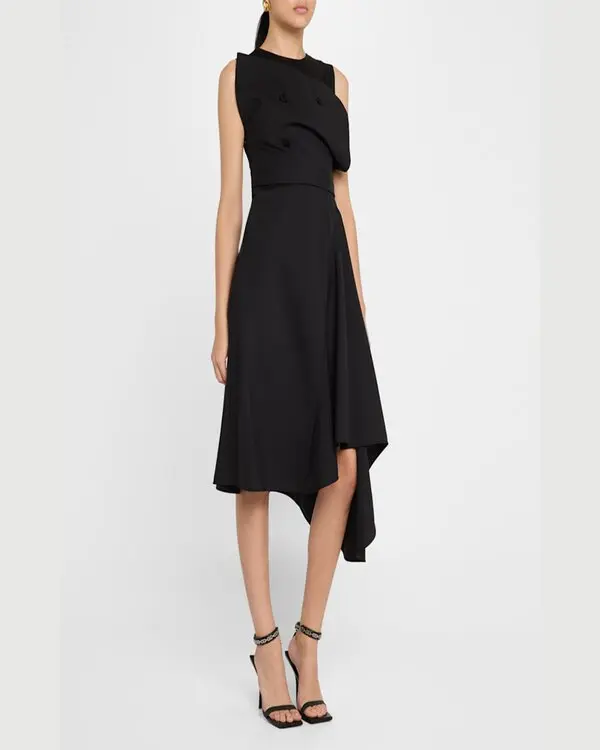 Givenchy 4-button Asymmetric Dress