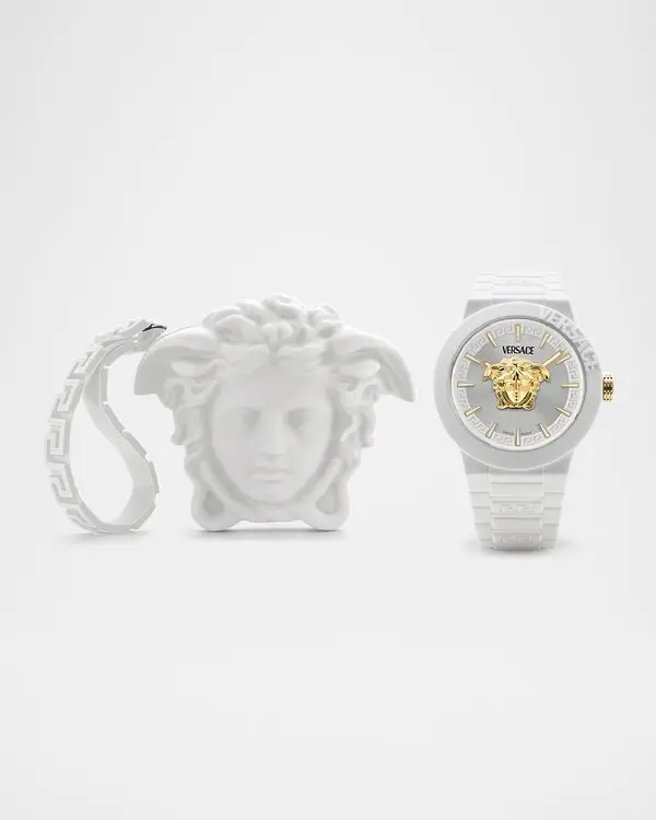 Versace V-pop 43mm Strap Watch With Pouch - White