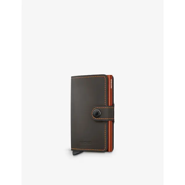 SECRID Matte Brand-debossed Leather Wallet - Truffle&orange