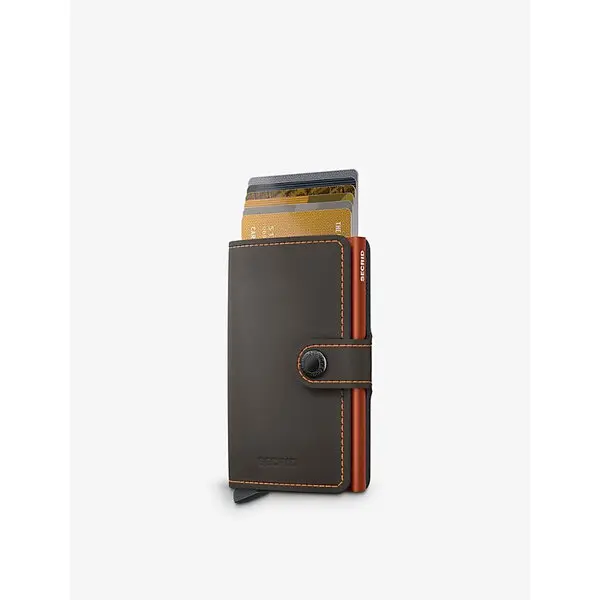 SECRID Matte Brand-debossed Leather Wallet - Truffle&orange
