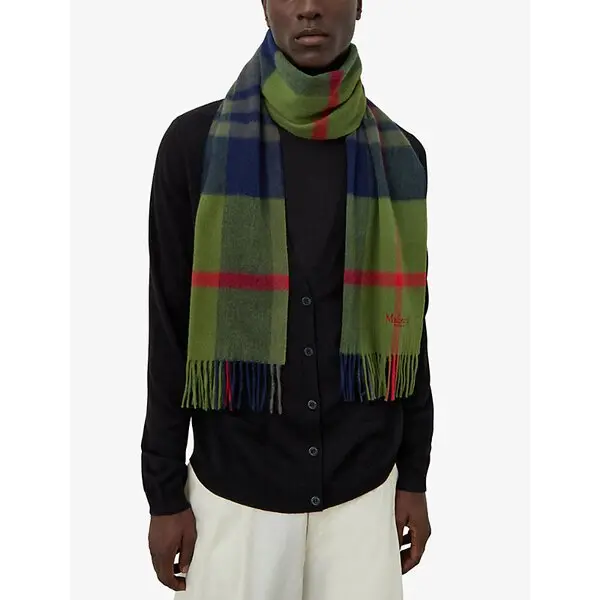 Mulberry Checked Small Merino-wool Scarf