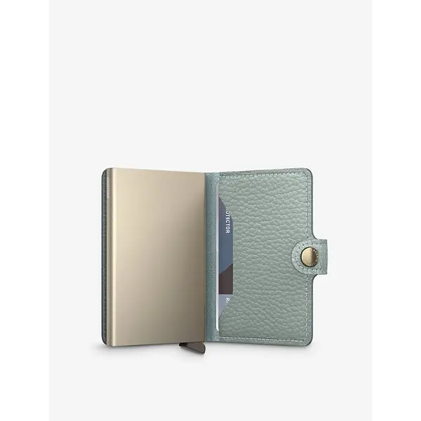SECRID Pebble Brand-debossed Leather Wallet - Sea Green