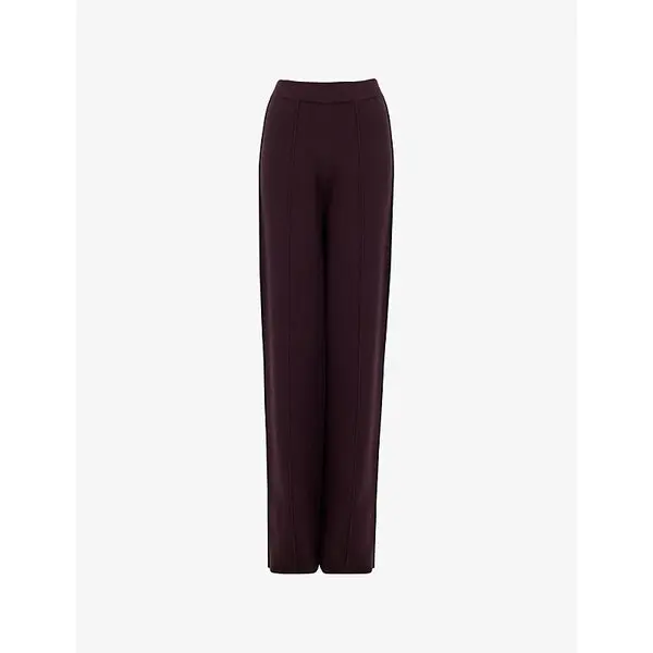 LEEM Pintuck-detail Wide-leg Knitted Trousers