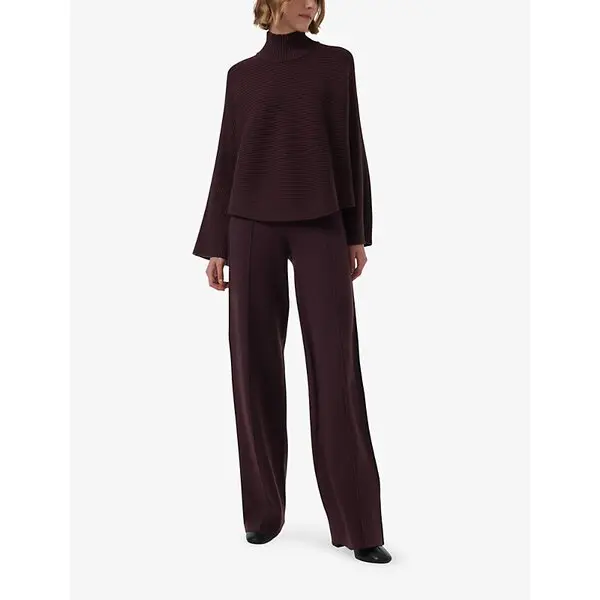LEEM Pintuck-detail Wide-leg Knitted Trousers