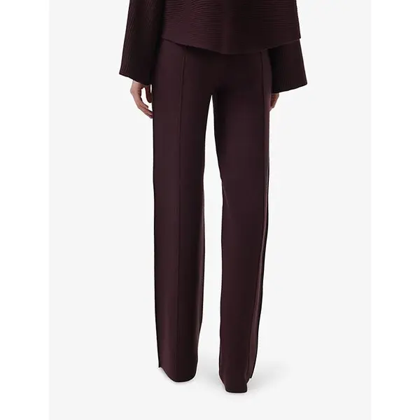 LEEM Pintuck-detail Wide-leg Knitted Trousers