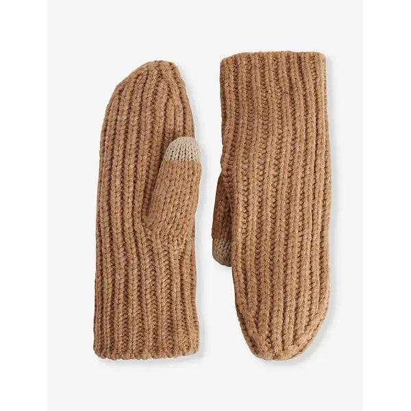 UGG Chunky-rib Stretch-knit Mittens - Camel