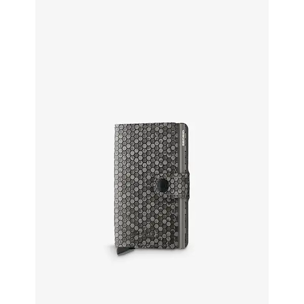 SECRID Miniwallet Hexagonal-print Leather Wallet - Grey