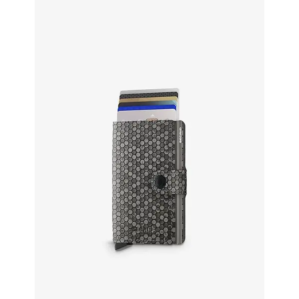 SECRID Miniwallet Hexagonal-print Leather Wallet - Grey