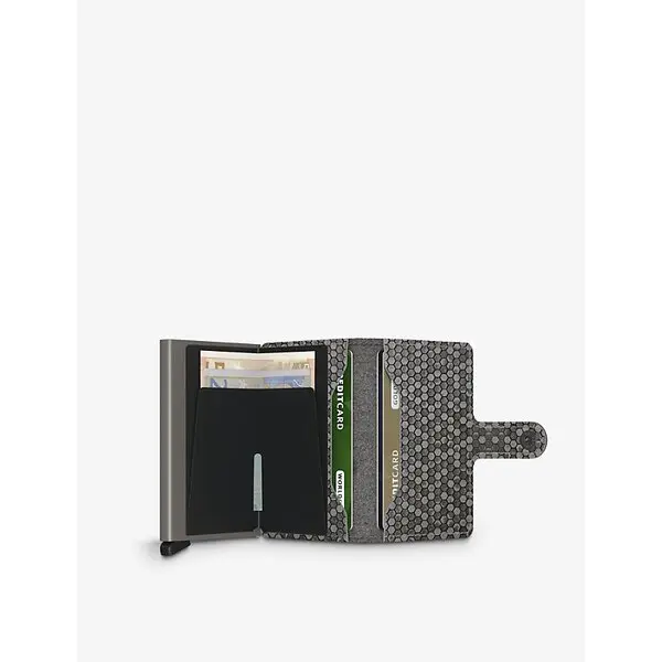 SECRID Miniwallet Hexagonal-print Leather Wallet - Grey