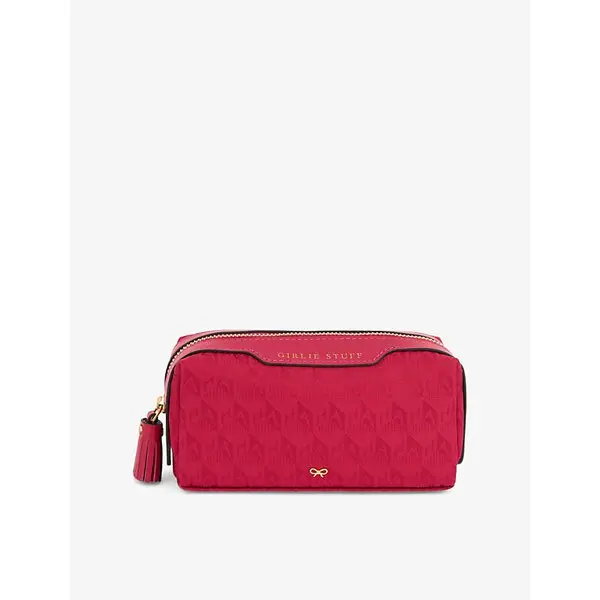 ANYA HINDMARCH Logo-jacquard Nylon Pouch - Magenta