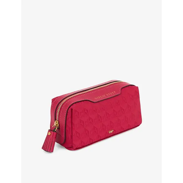 ANYA HINDMARCH Logo-jacquard Nylon Pouch - Magenta