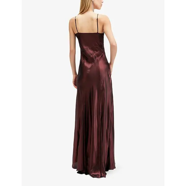 black satin maxi dress plus size Plus Size Karee Satin Midi Dress -Black 2X / Black at Curvy Sense