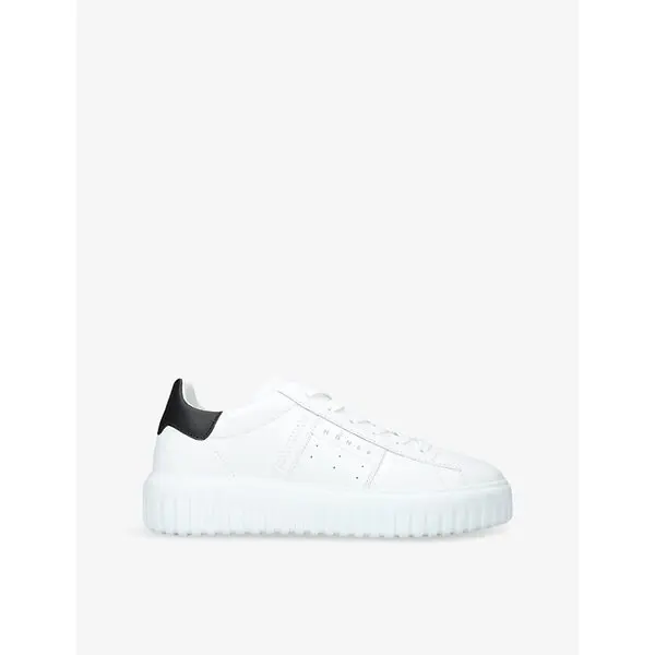 Hogan H-stripes Logo-print Leather Low-top Trainers - White