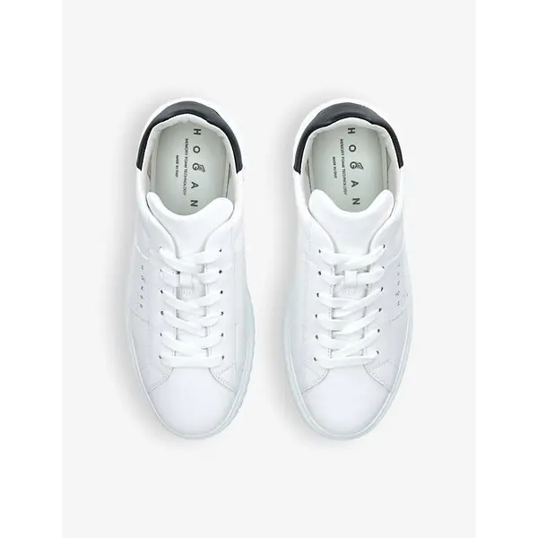Hogan H-stripes Logo-print Leather Low-top Trainers - White