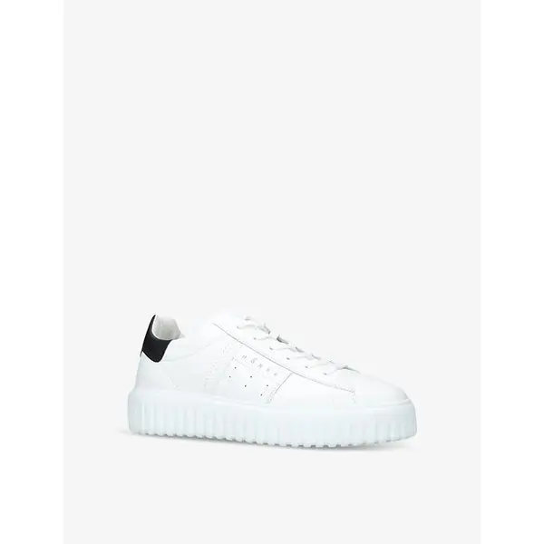 Hogan H-stripes Logo-print Leather Low-top Trainers - White
