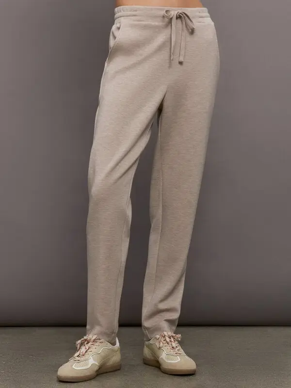 Carbon38 Tapered Leg Interlock Jogger - Taupe Heather