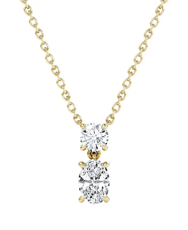 VRAI Signature Duo Drop Necklace .75ctw - K Yellow Gold