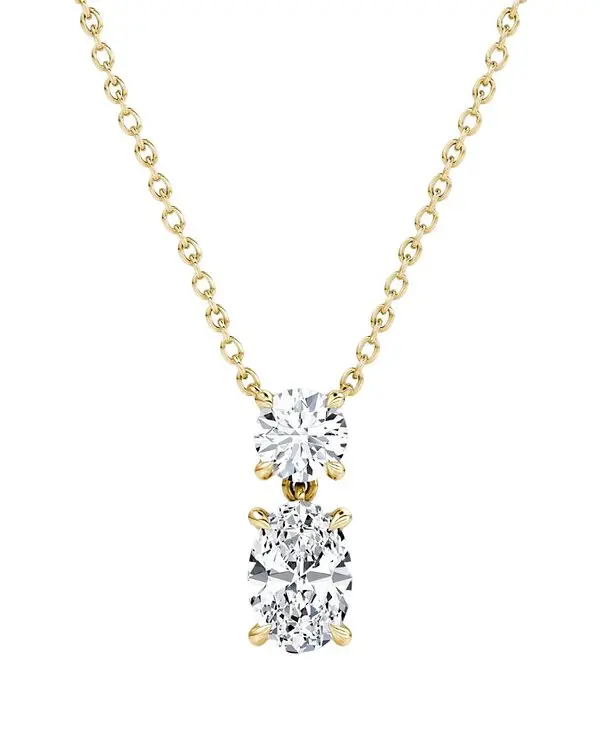 VRAI Signature Duo Drop Necklace In 14k Yellow Gold With Lab Grown Diamonds - K Yellow Gold