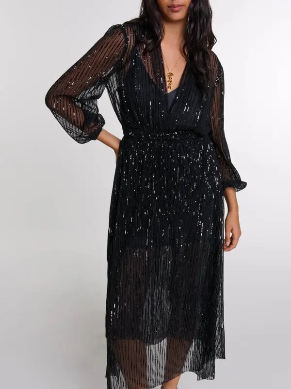 Maje Sequin Maxi Dress