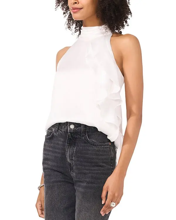 Vince Camuto Shirred Satin Tank - New Ivory