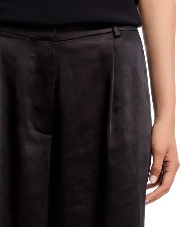 Aqua Satin Wide-leg Pants - Black