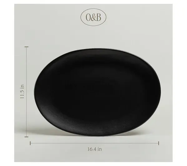 OVERANDBACK Over&back Coupe Semi Matte Stoneware Oval Servi Ng Platter