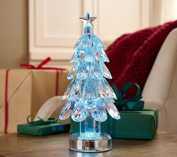 VALERIE PARR HILL Illuminated Faceted Glass Tree With Star Valerie - One-color