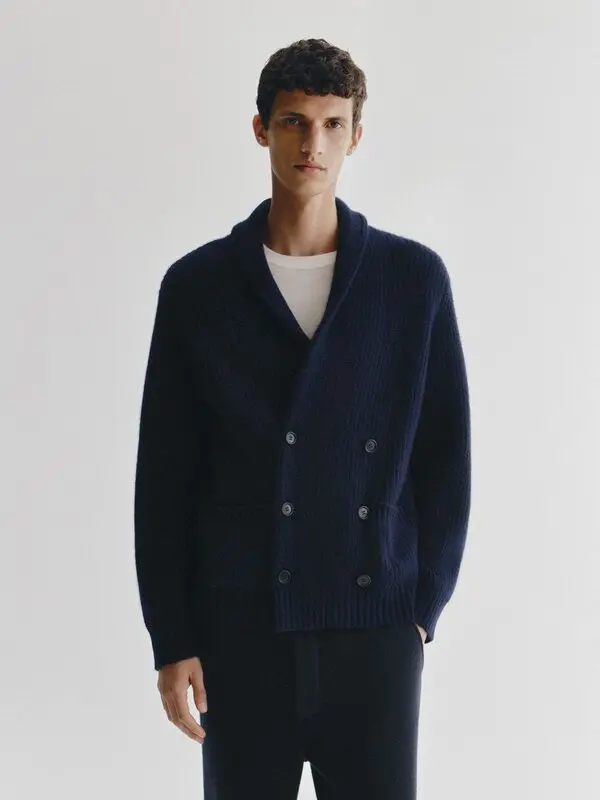 LISA YANG Lyle Cardigan Jacket - Navy