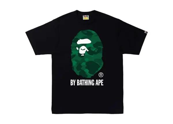 A BATHING APE Camo Bathing Ape Tee Shirt - Black/green