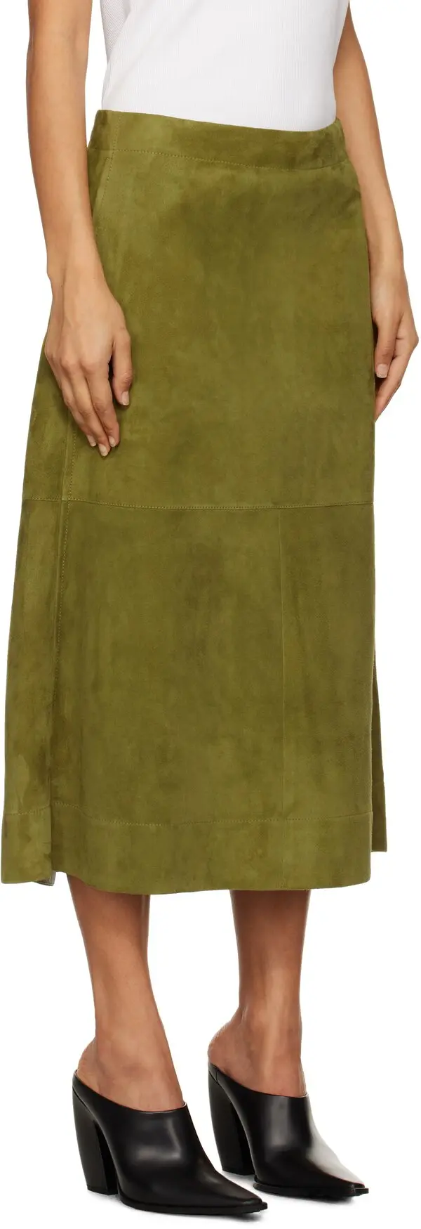 bottega veneta - Full Grain Suede Midi Skirt