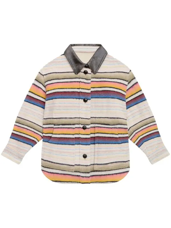 MARANT ETOILE Dayvi Striped Coat - Neutrals