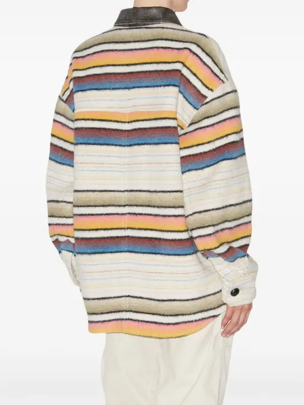 MARANT ETOILE Dayvi Striped Coat - Neutrals