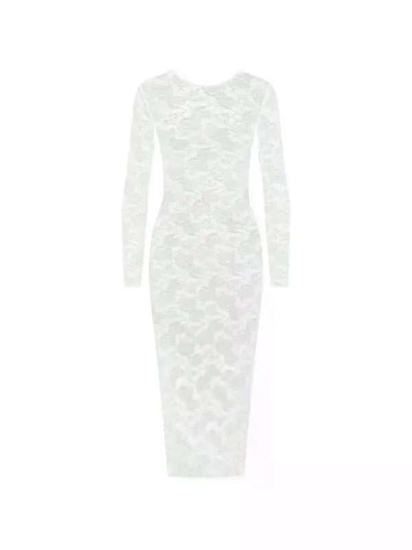MAISON CLOSE Flashback Long-sleeve Midi Dress - White