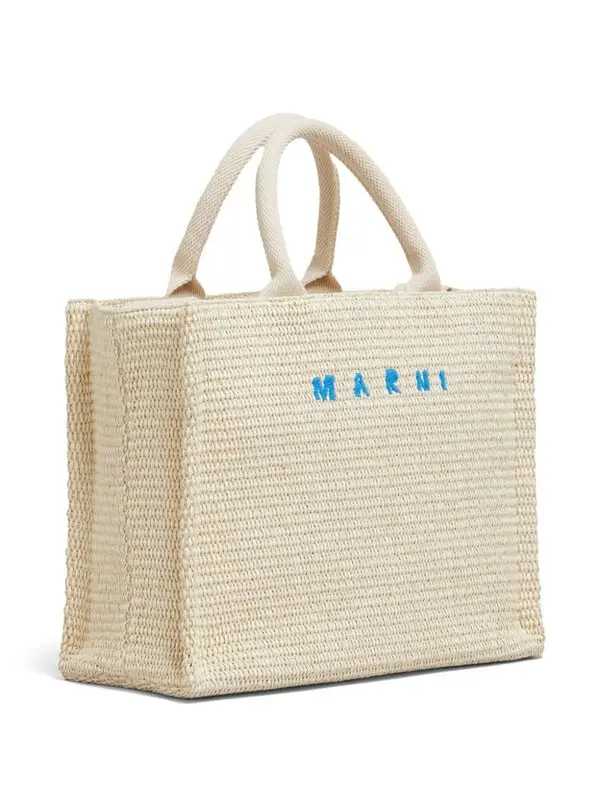 Marni Small Raffia Tote Bag - Neutrals