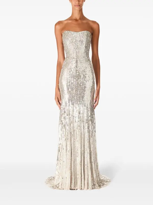 Jenny Packham Sarai Maxi Dress - Silver