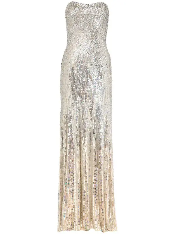 Jenny Packham Sarai Maxi Dress - Silver