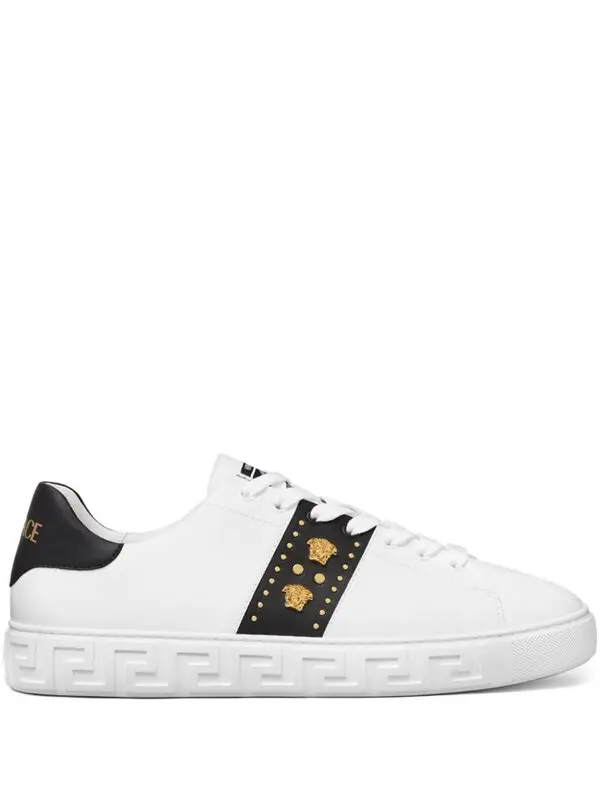 Versace Greca Embellished Nylon Low-top Sneakers - White