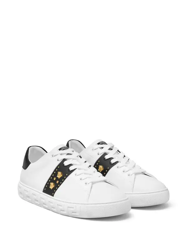 Versace Greca Embellished Nylon Low-top Sneakers - White
