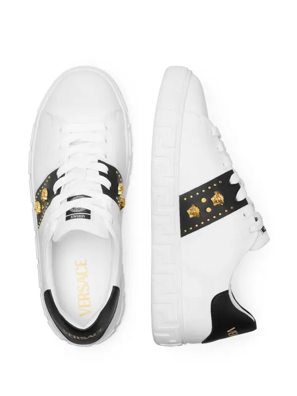 Versace Greca Embellished Nylon Low-top Sneakers - White