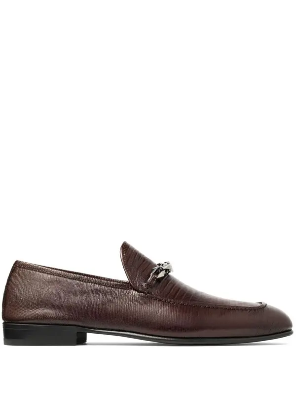 JIMMY CHOO Marti Reverse Loafers - Brown