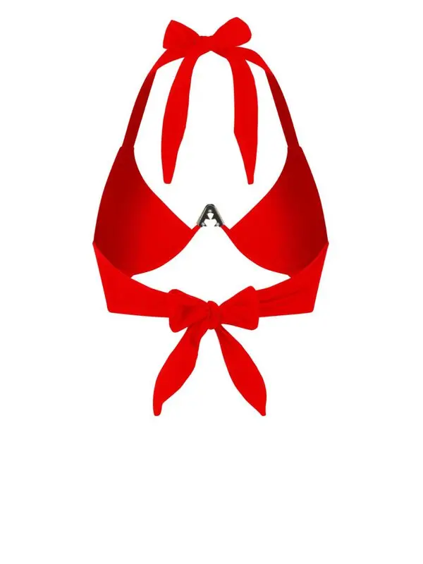 LET'S SWIM Shark Logo Bikini Top - Red