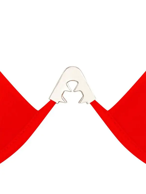 LET'S SWIM Shark Logo Bikini Top - Red