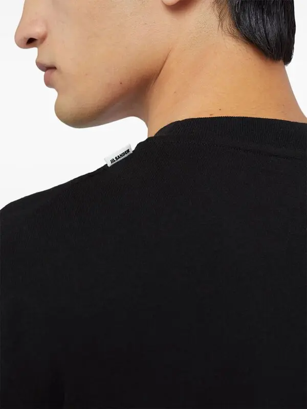 JIL SANDER Crew-neck Cotton T-shirt - Black