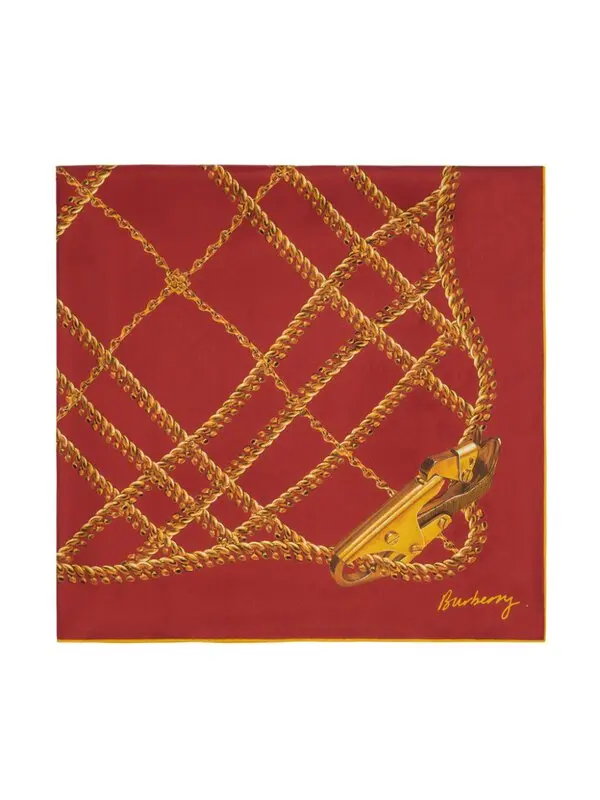Burberry Chain Check Silk Scarf